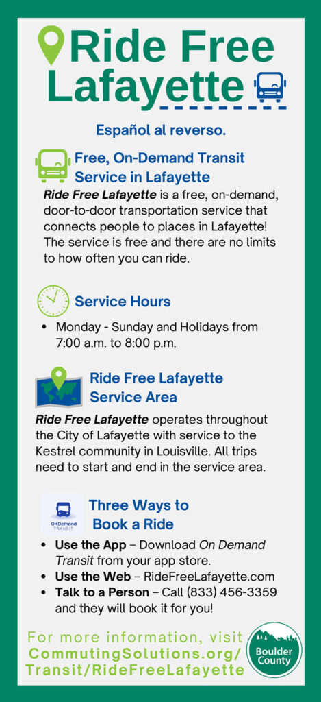 Ride Free Lafayette - Boulder County